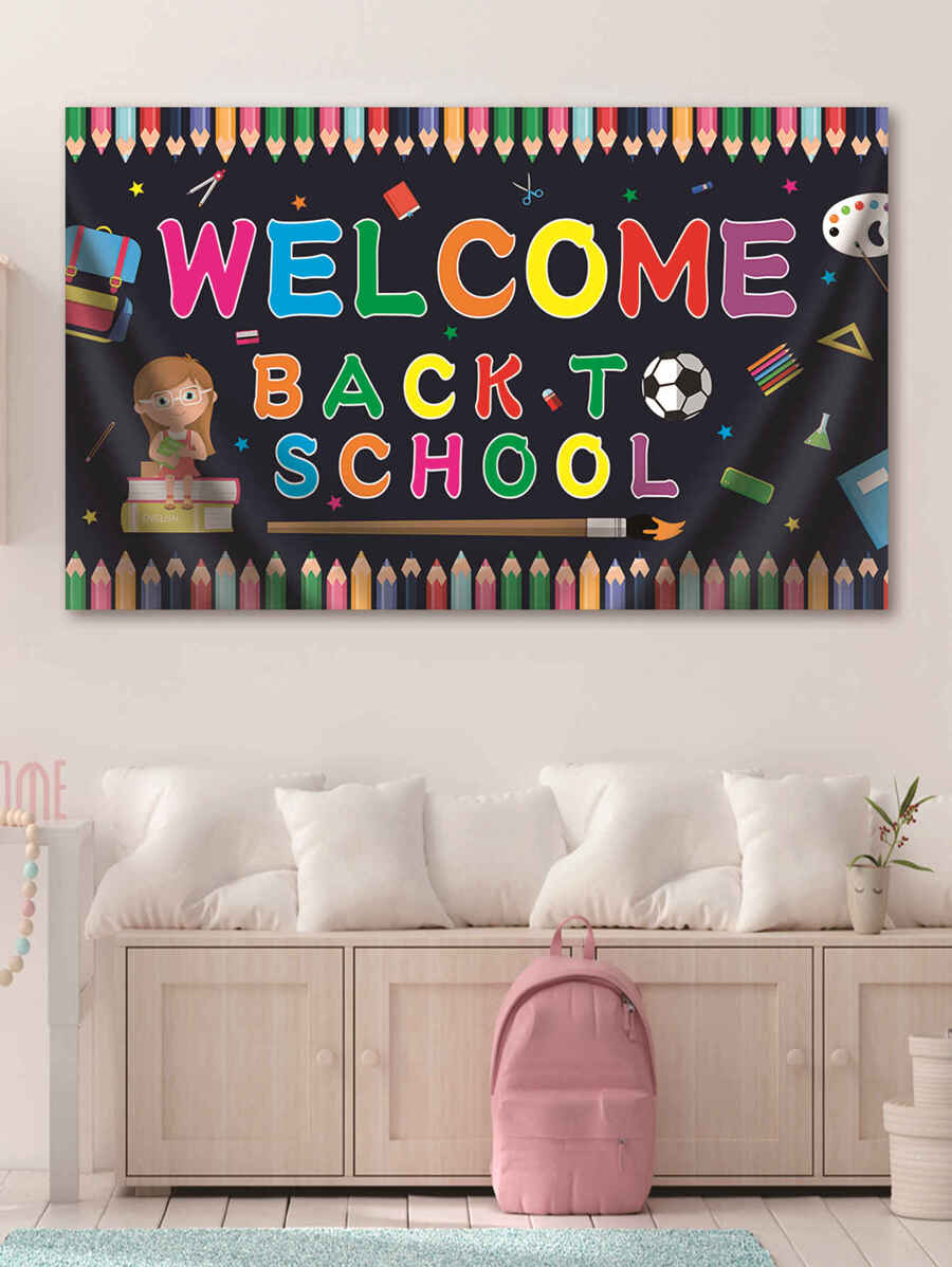 Welcome Back to School Backdrop First Day of School Photo Booth Props ...