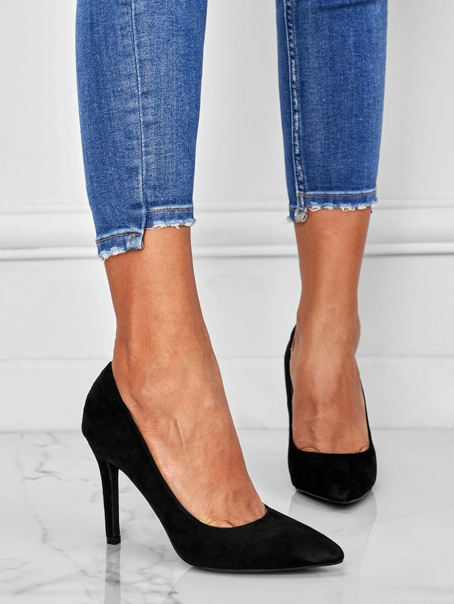 Women's Elegant Formal Office High Heels, Black Classy Pointed-Toe ...