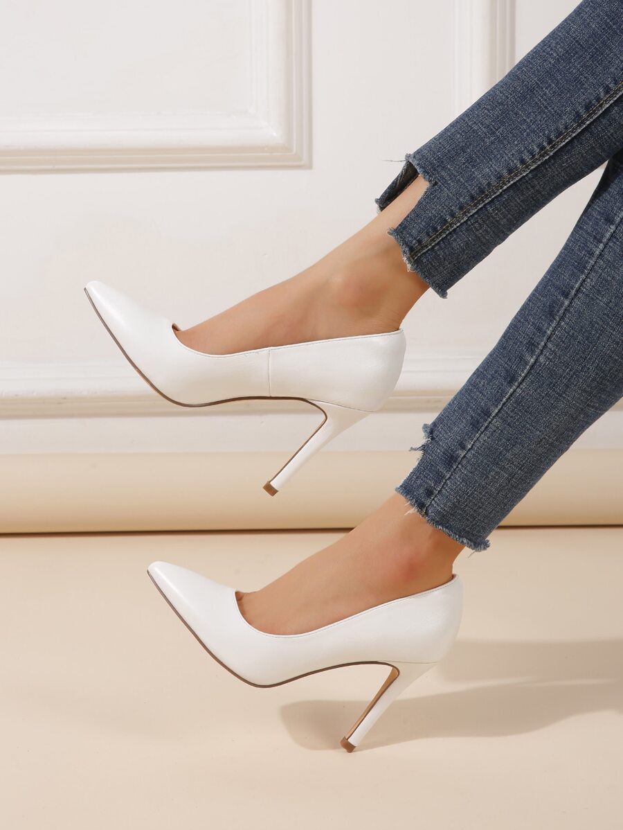 1 paire Escarpins de tribunaux en suédine noire minimaliste pour dames ...