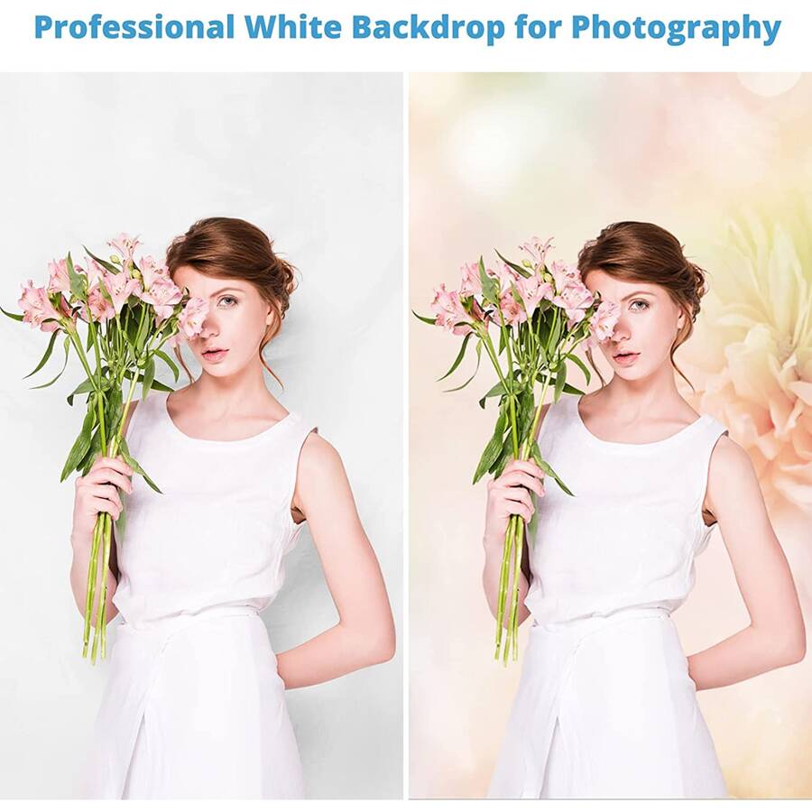 5x7 FT White Backdrop Background for Photography, High Density White ...