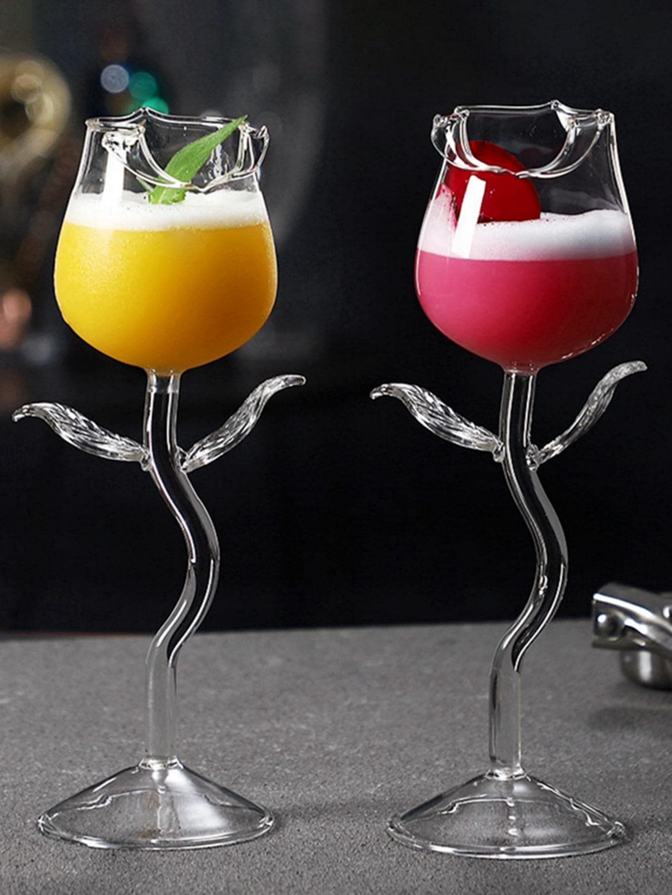 Rose Shaped Highball Glass, Cocktail & Champagne Glass With Atmosphere Decoration | SHEIN USA