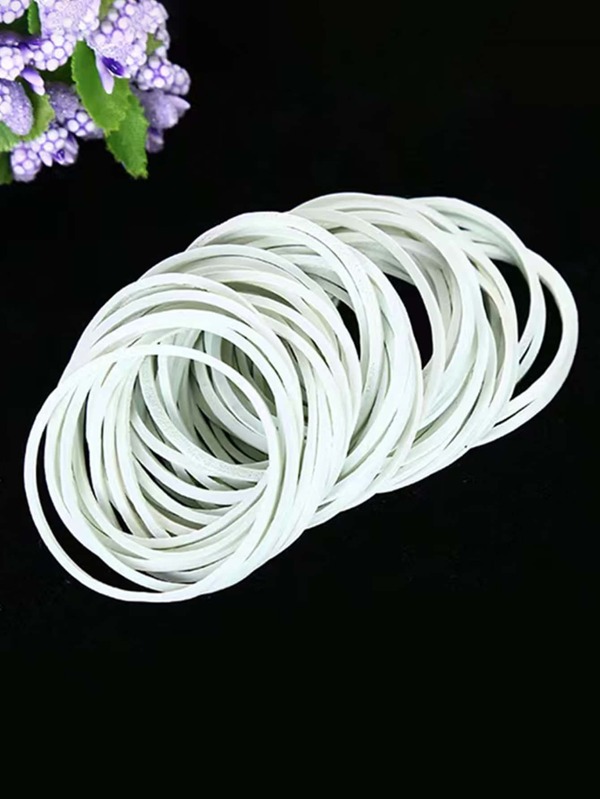 50g/pack White Rubber Bands, Office Stationery Elastic Band | SHEIN UK