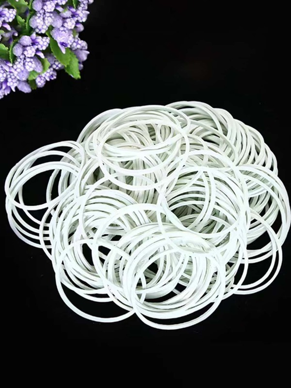 50g/pack White Rubber Bands, Office Stationery Elastic Band | SHEIN UK