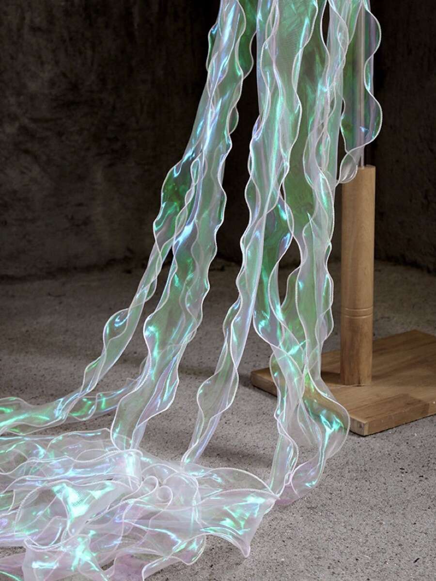 1pc, 3 Size Options (6cm), Mermaid Waves & Lotus Leaf Edge Iridescent ...