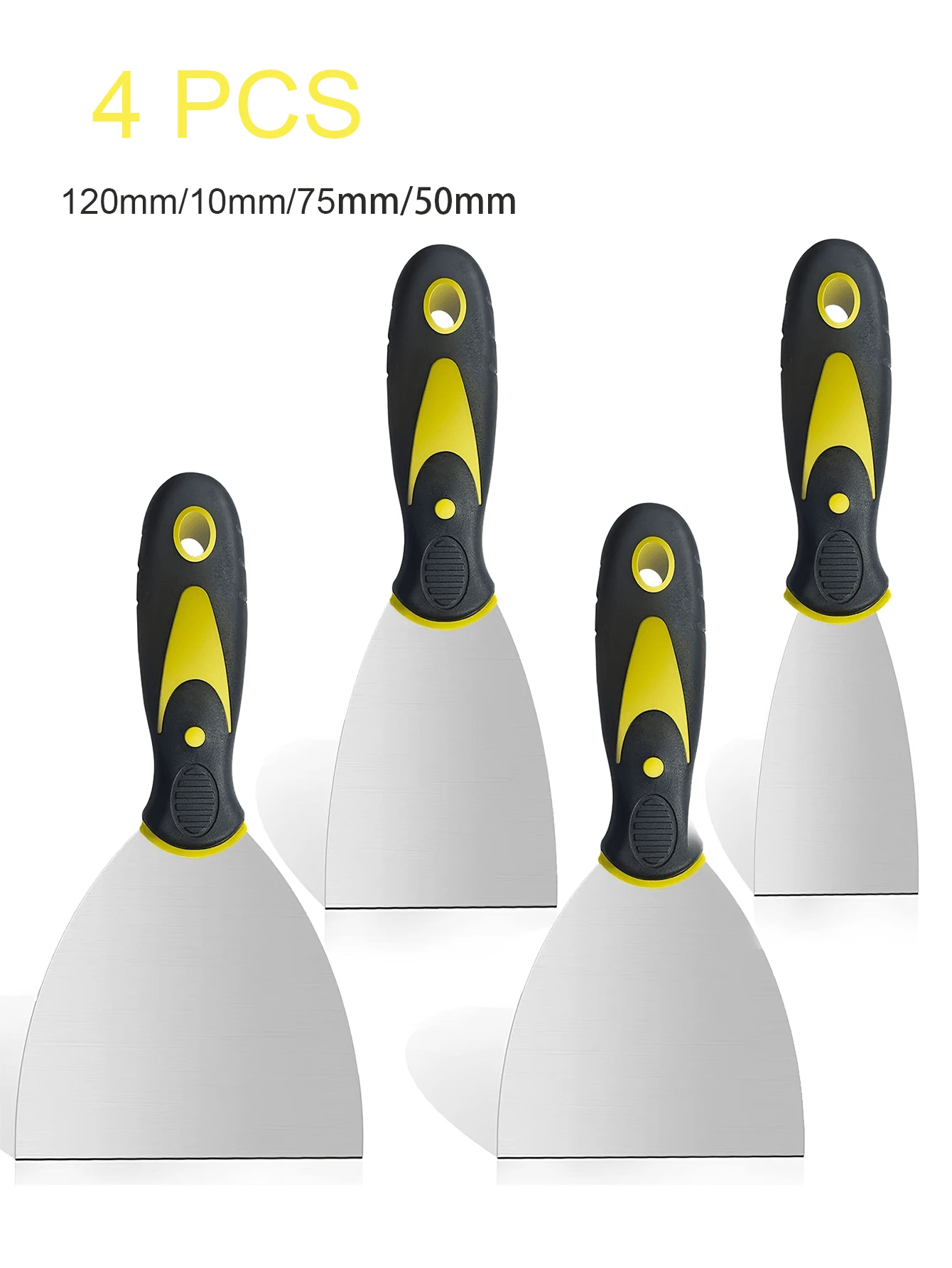 4 パテナイフ スクレーパー , 2" 3" 4" 5" パテナイフ セット , ステンレス鋼 パテナイフ スクレーパー , 壁紙 スクレーパー ペイント スクレーパー ツール 用 & 泥 ...