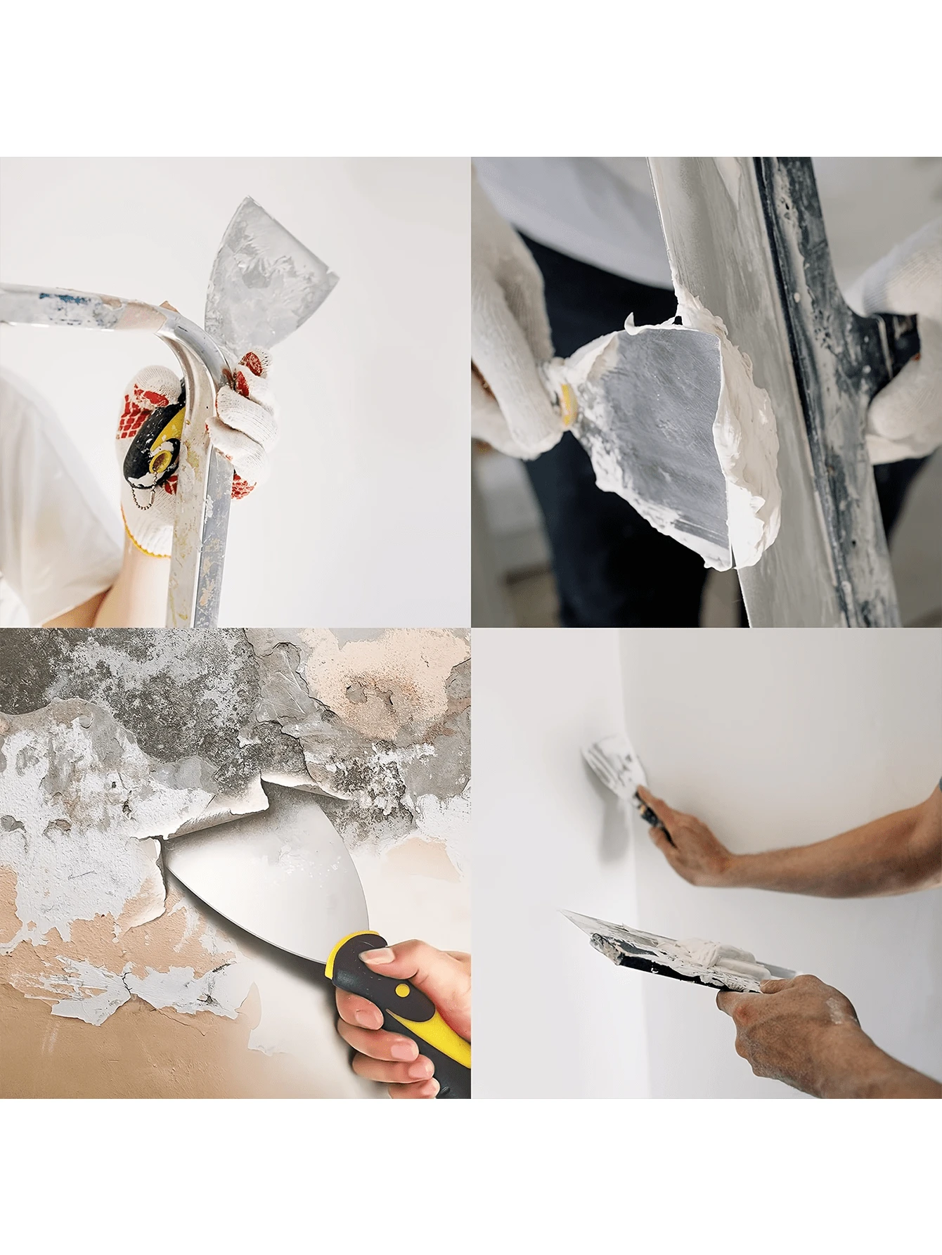 4 Packs Putty Knife Scraper, 2" 3" 4" 5" Putty Knife Set, Stainless ...