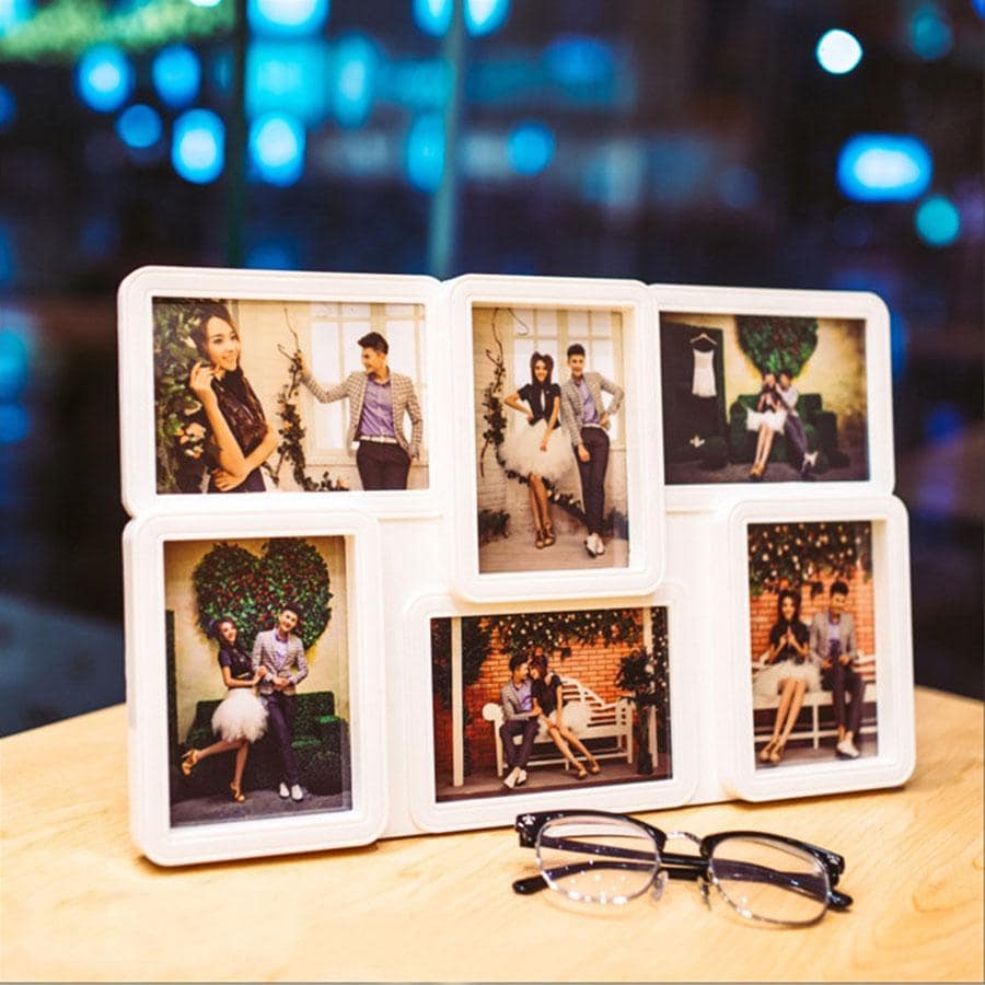 1pc 5 Inch Six Grid Collage Photo Frame Wall Hanging Creative Frame For ...