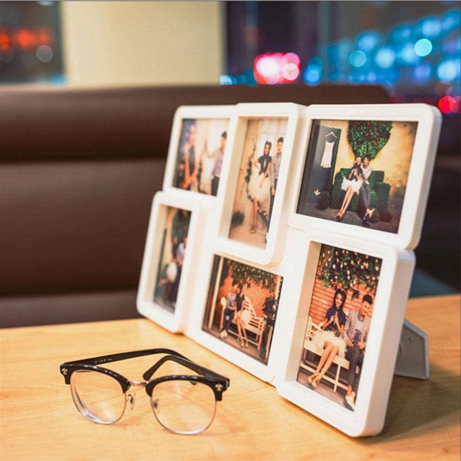 1pc 5 Inch Six Grid Collage Photo Frame Wall Hanging Creative Frame For ...