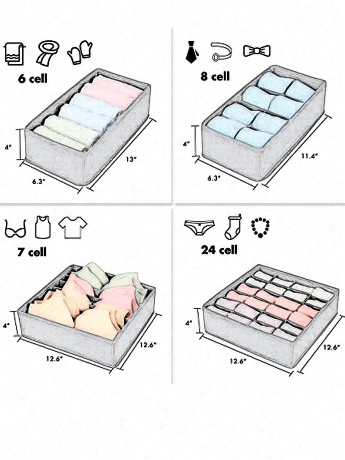 Folding Closet Organizer Panties And Socks Storage Boxes Wardrobe ...