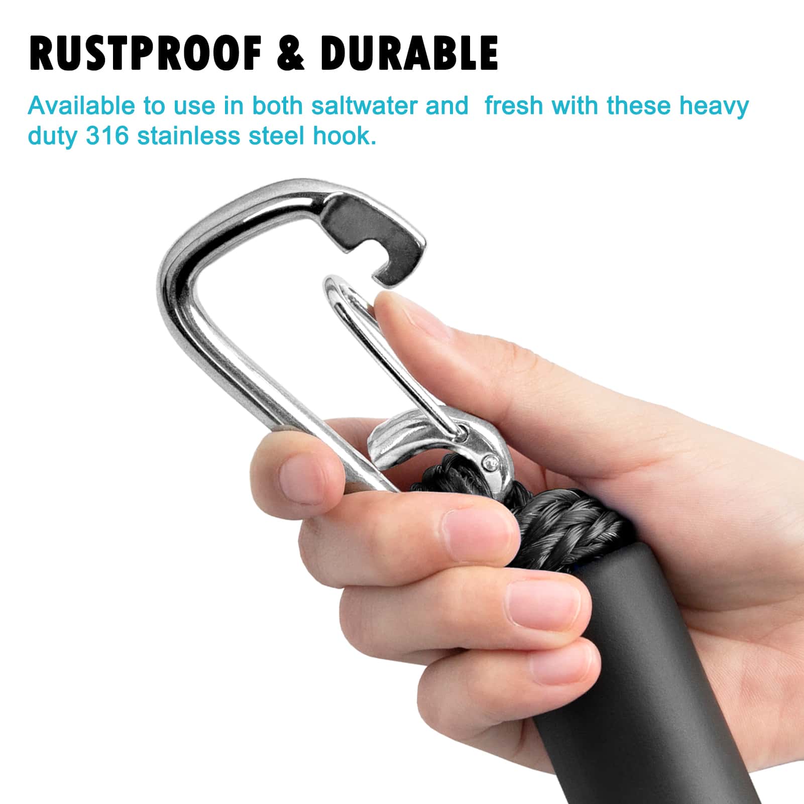 Bungee Dock Line, Jet Ski Dock Line with Double 316 Stainless Steel ...