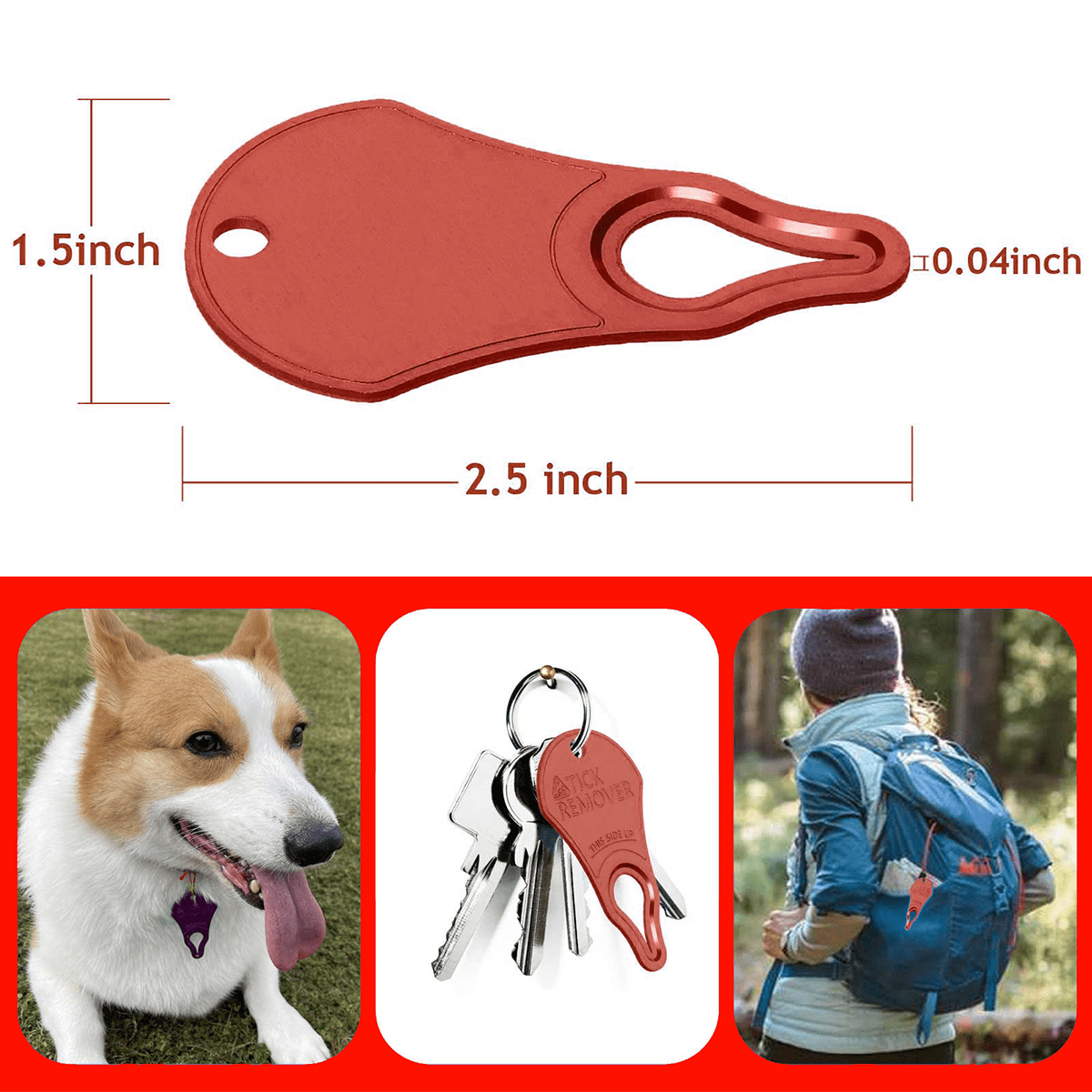 Tick Remover Tool Portable, Tick Removal for Pet and Humans, Safe and ...