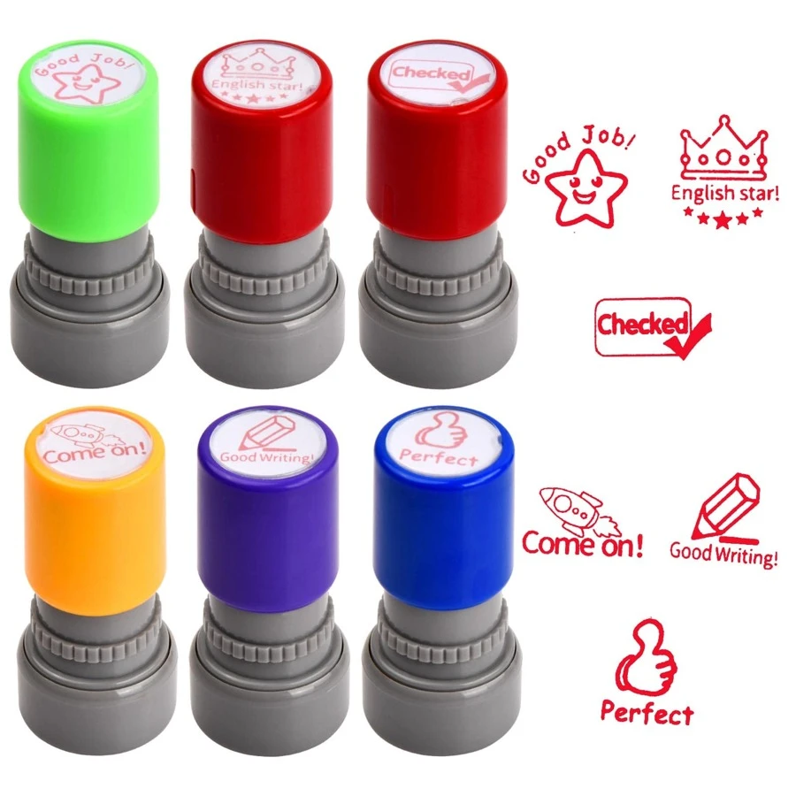 Pack of 6 Self-Inking Stamps, Teacher Assessment Reward Motivation ...
