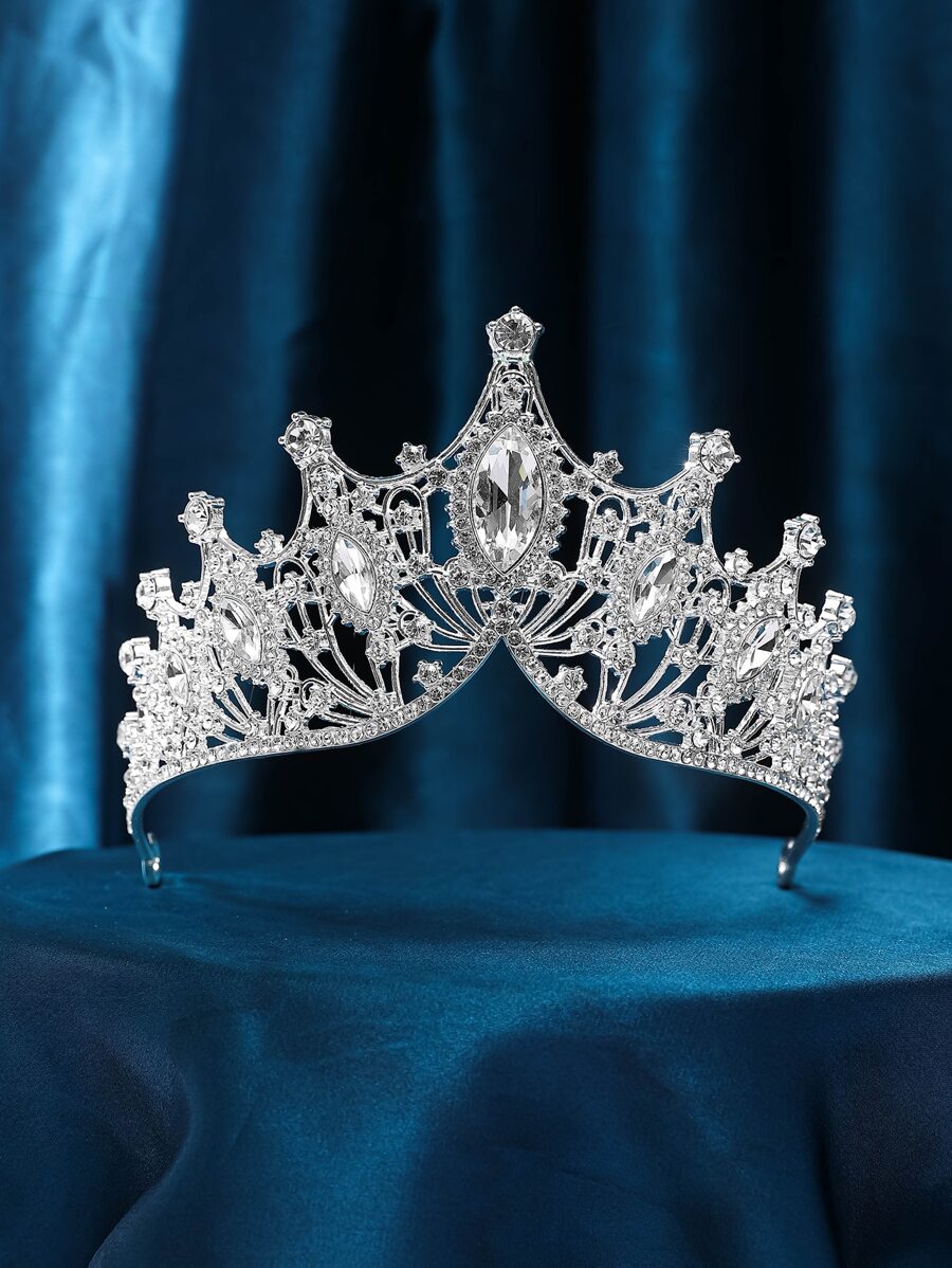 1pc Luxurious Noble Princess Hair Accessory Bridal Silver Crown Tiaras ...