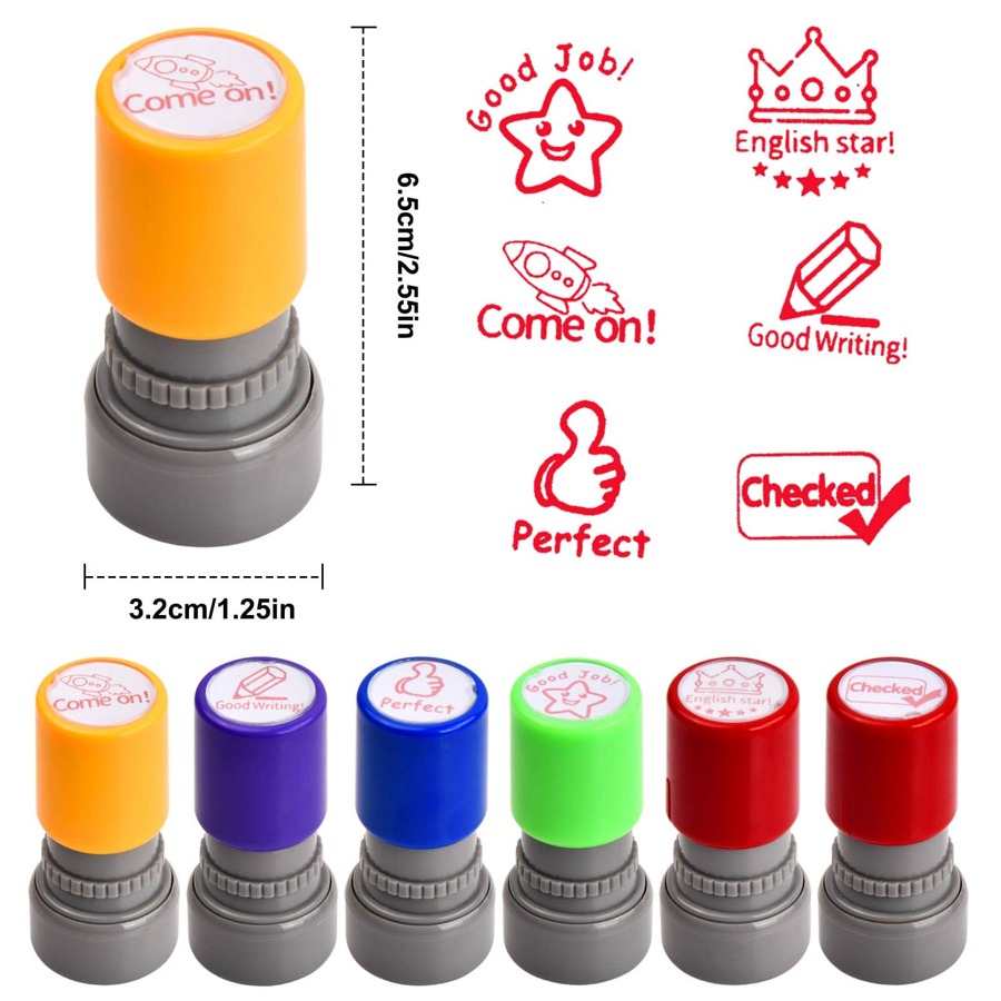 Pack of 6 Self-Inking Stamps, Teacher Assessment Reward Motivation ...