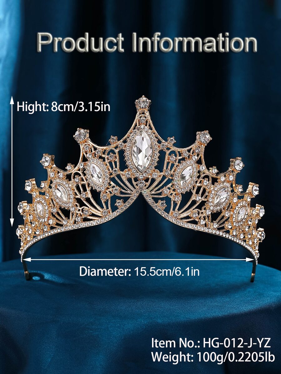 1pc Luxury Bridal Crown Decorated With Rhinestones Royal Tiaras | SHEIN USA