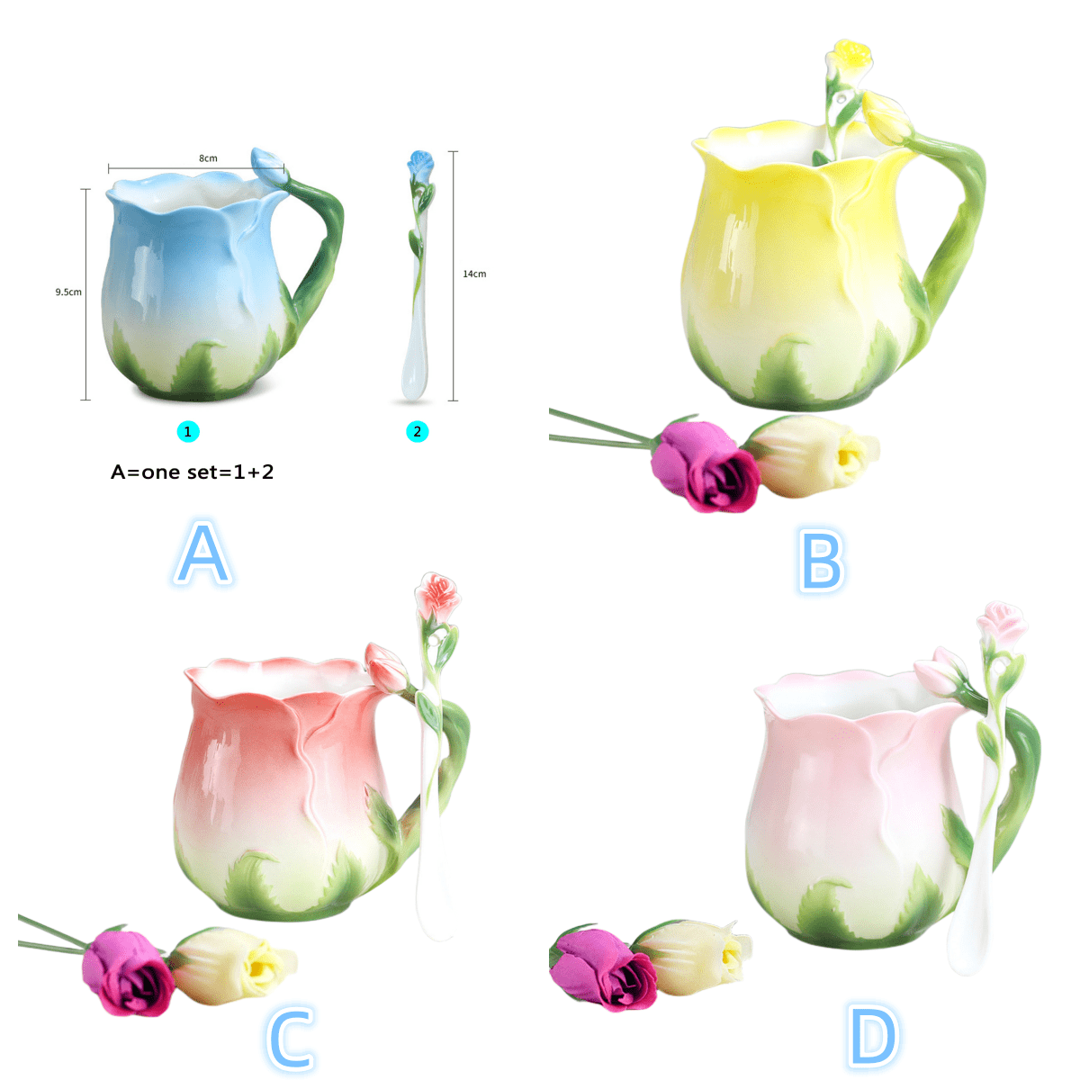 1pc Ceramic Rose Shaped Mug With Large Capacity | SHEIN UK
