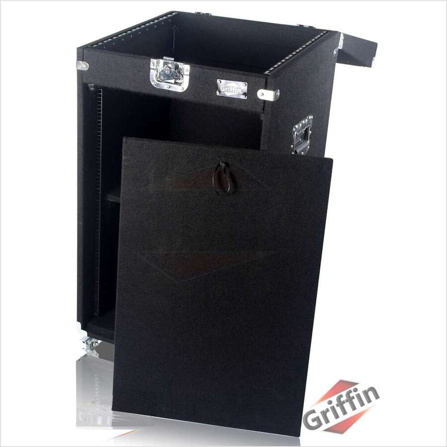 Rack Mount Cabinet Flight Case - Studio Mixer DJ Booth Cart Stand AMP ...