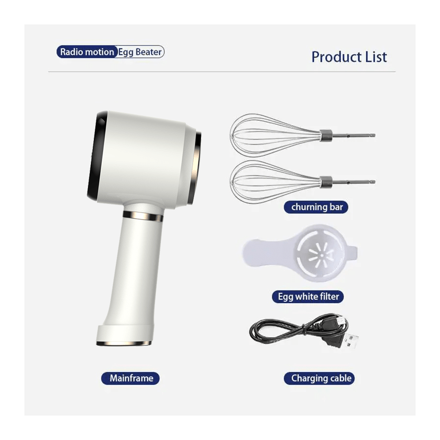 Wireless Dual-end Usb Electric Egg Beater With Two Beaters - Household ...