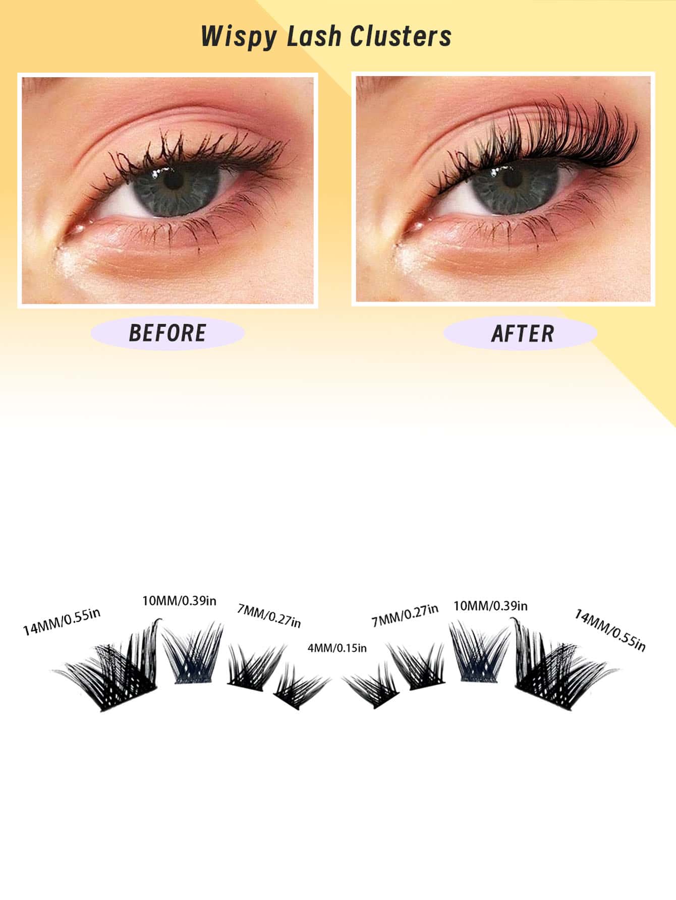 Kit De Pestañas De Injerto Natural Diy Cat Eye Rizo D Pestañas