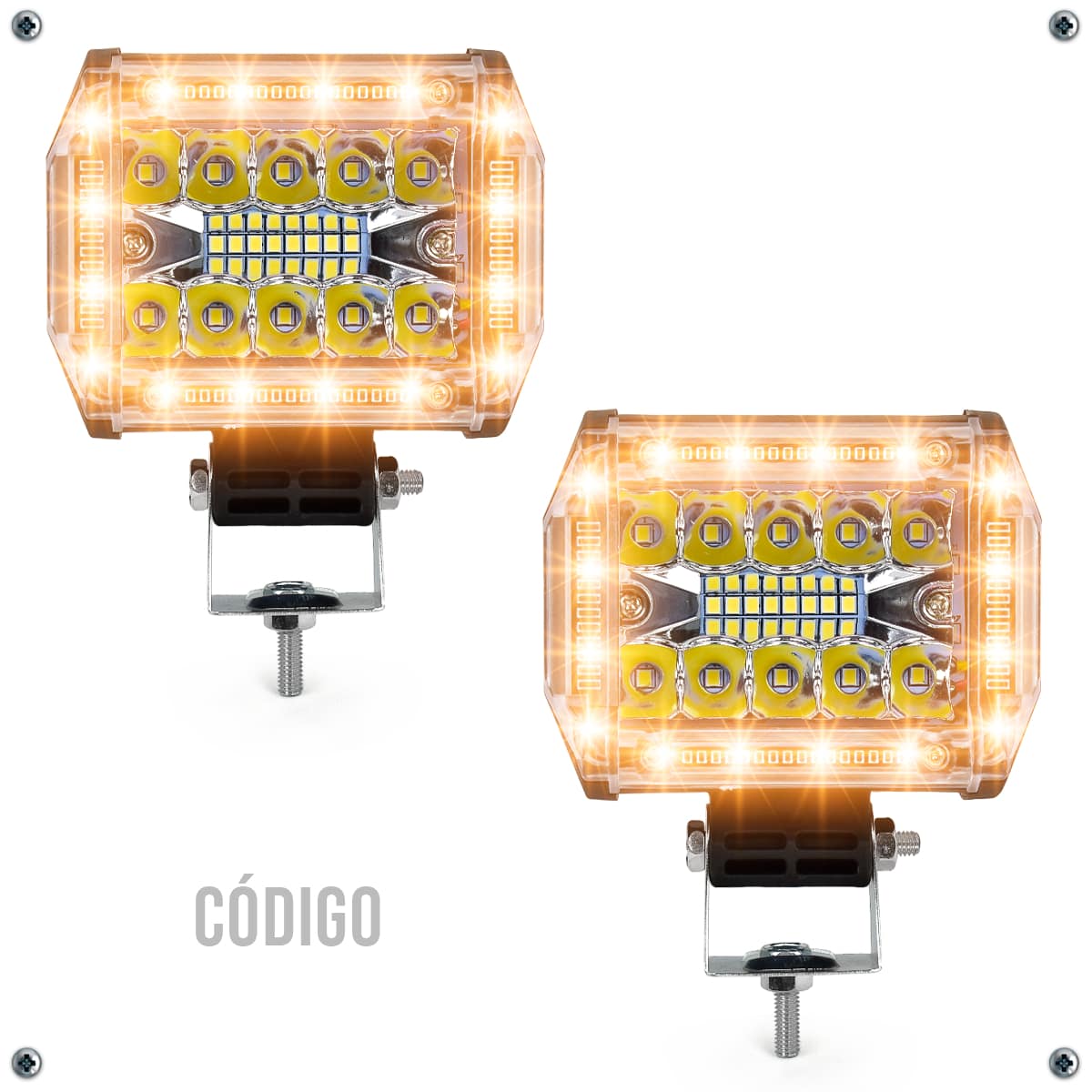 Faros 18 Led Dually Auxiliar Fijo Con Estrobo Universal Par | Moda de Mujer | SHEIN México