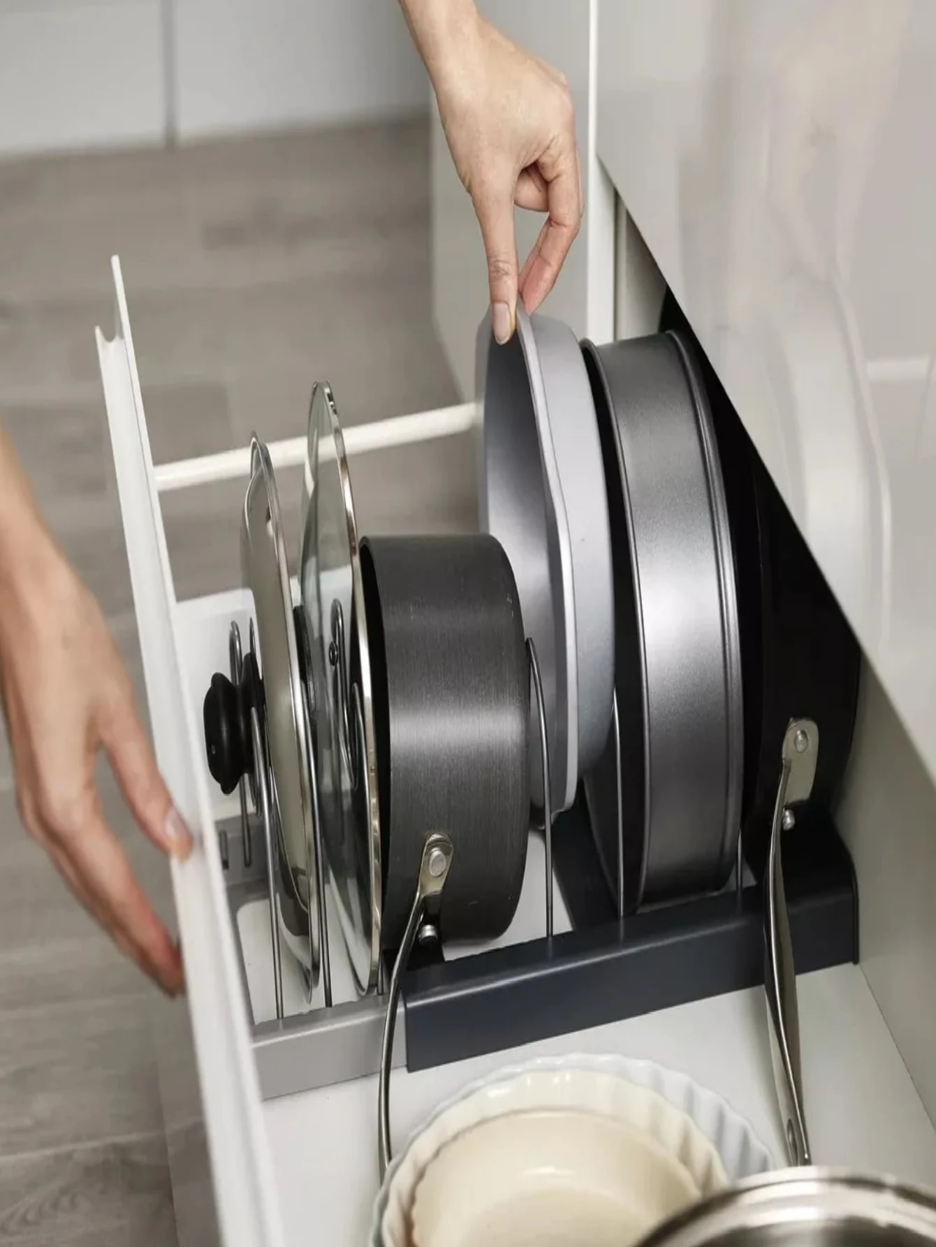 Kitchen Expandable Pots, Lids And Pans Drainer Organizer | SHEIN USA