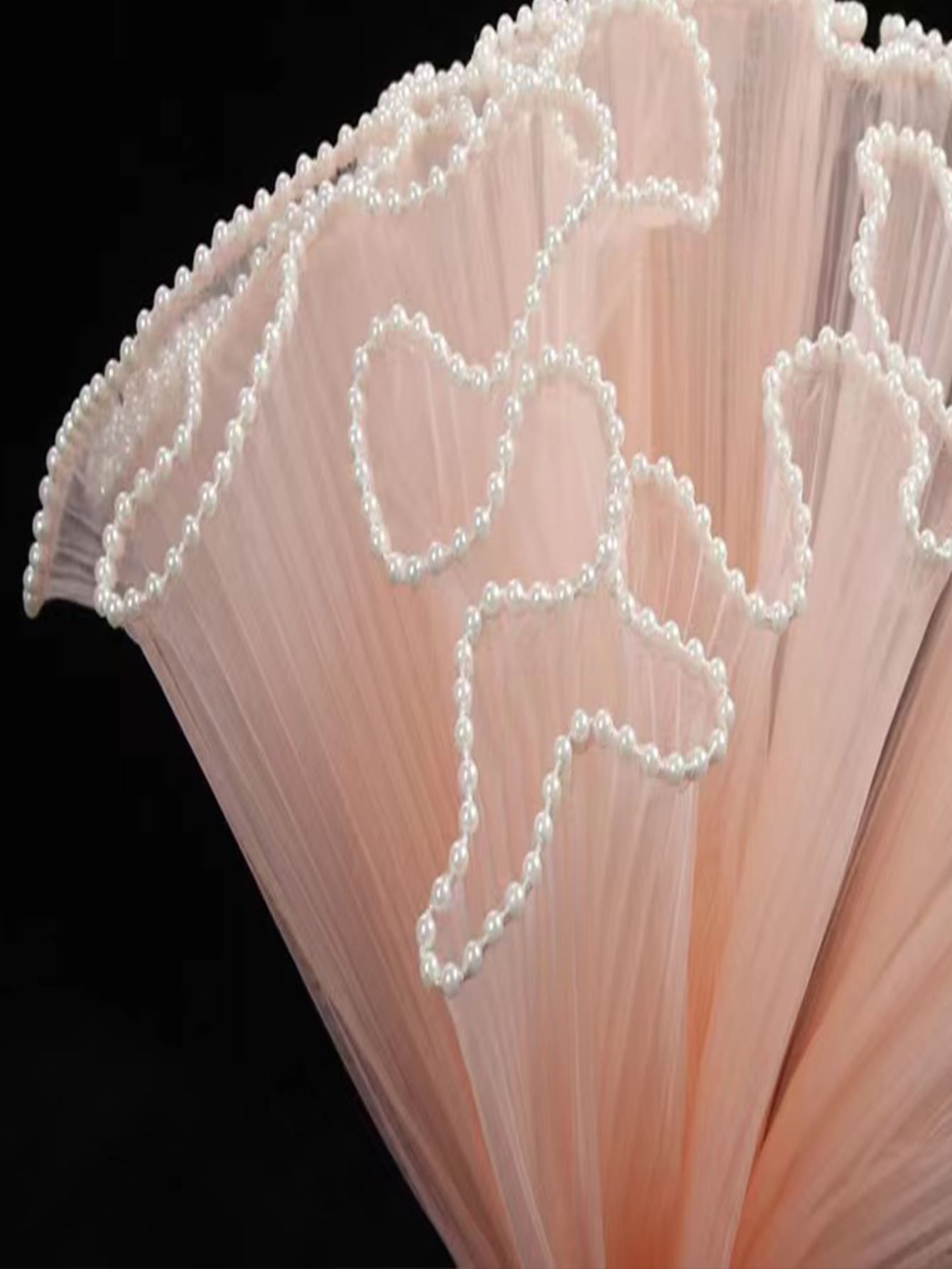 1 Roll Pink Faux Pearl Organza Crinkled Sheer Ribbon Flower Wrapping ...