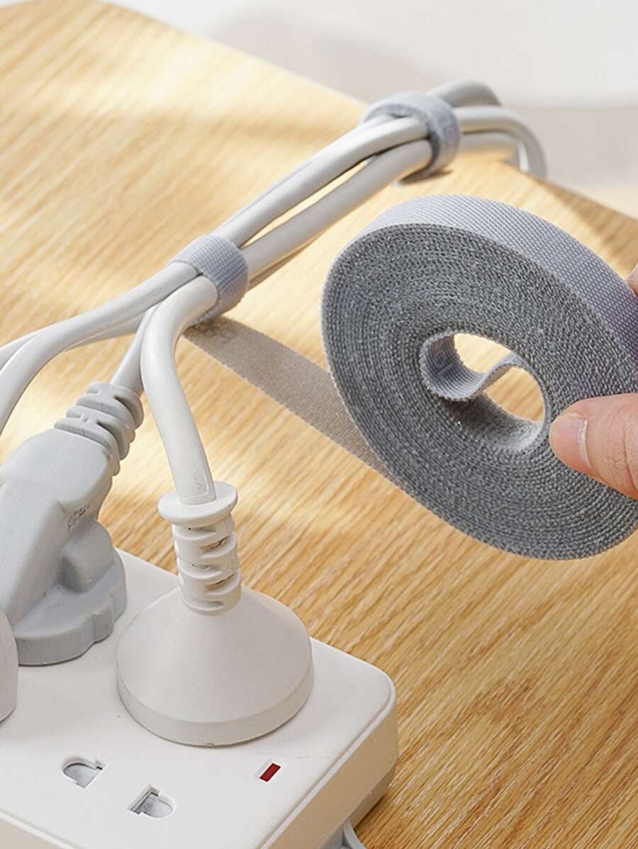 1pc Gray Cable Organizer Self-adhesive Magic Tape Fastener With Tear-to ...