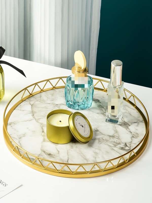 Small Round Tray With Marble Pattern Design | SHEIN UK