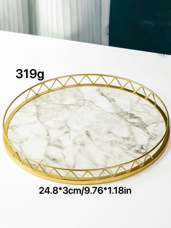 Small Round Tray With Marble Pattern Design | SHEIN UK