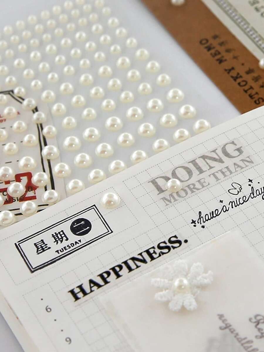 2pcs Pearl & Rhinestone Face Gems & Eyebrow Gems & Nail Art Diy ...