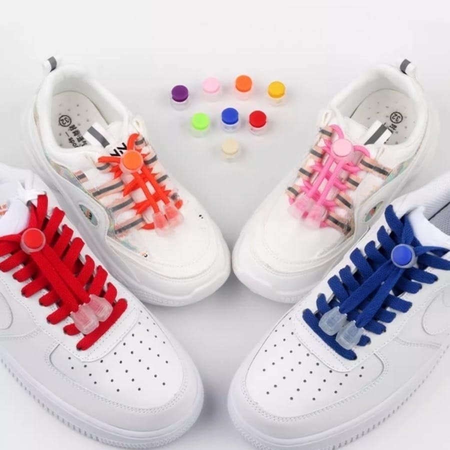 2 Pairs Of Shoe Laces Fixed Buckle Set, No Tie Shoelace Buckle, Nylon ...