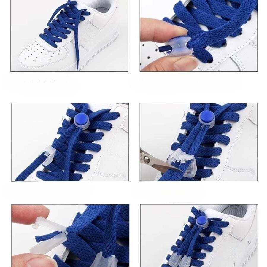 2 Pairs Of Shoe Laces Fixed Buckle Set, No Tie Shoelace Buckle, Nylon ...