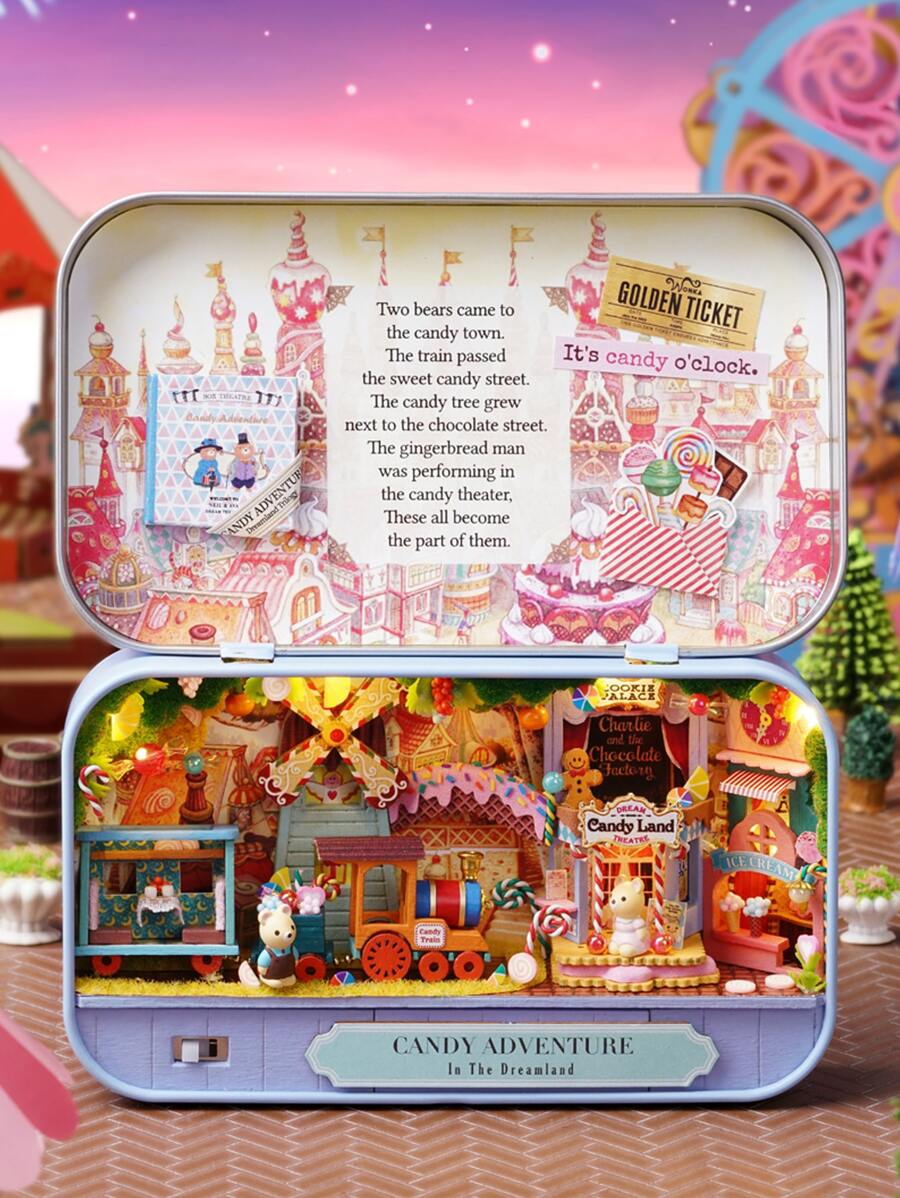 1set Wood DIY Houses, Cute Cartoon Car & Letter Graphic DIY Assembly ...