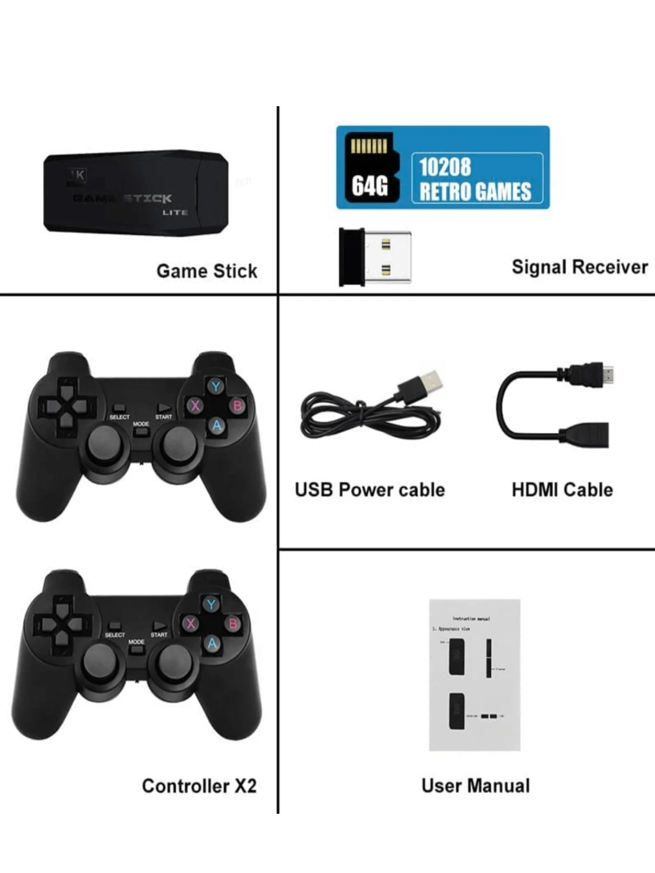 Plug And Play Retro Game Console With Dual Wireless Controllers 4K HDMI ...