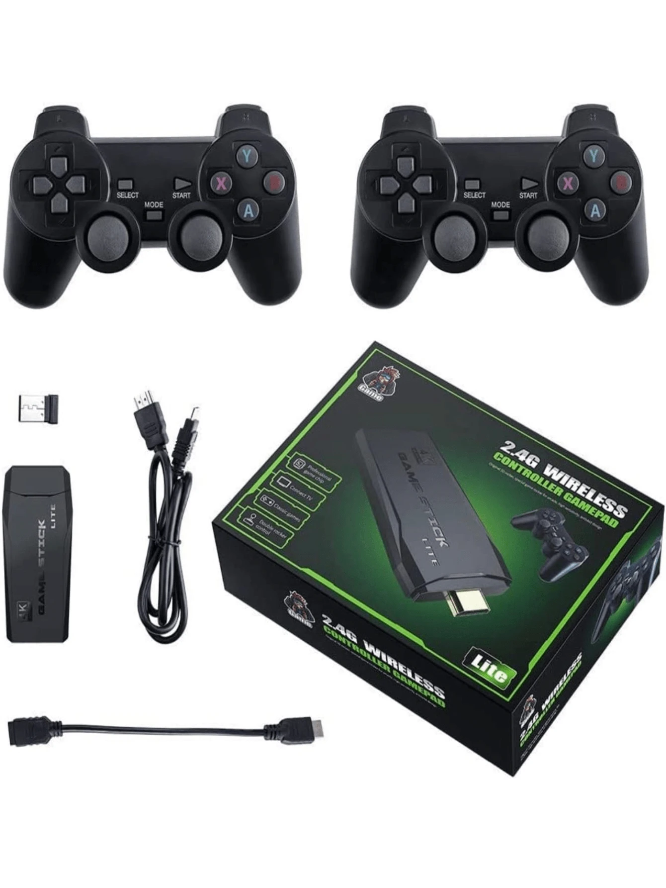 Plug And Play Retro Game Console With Dual Wireless Controllers 4K HDMI ...