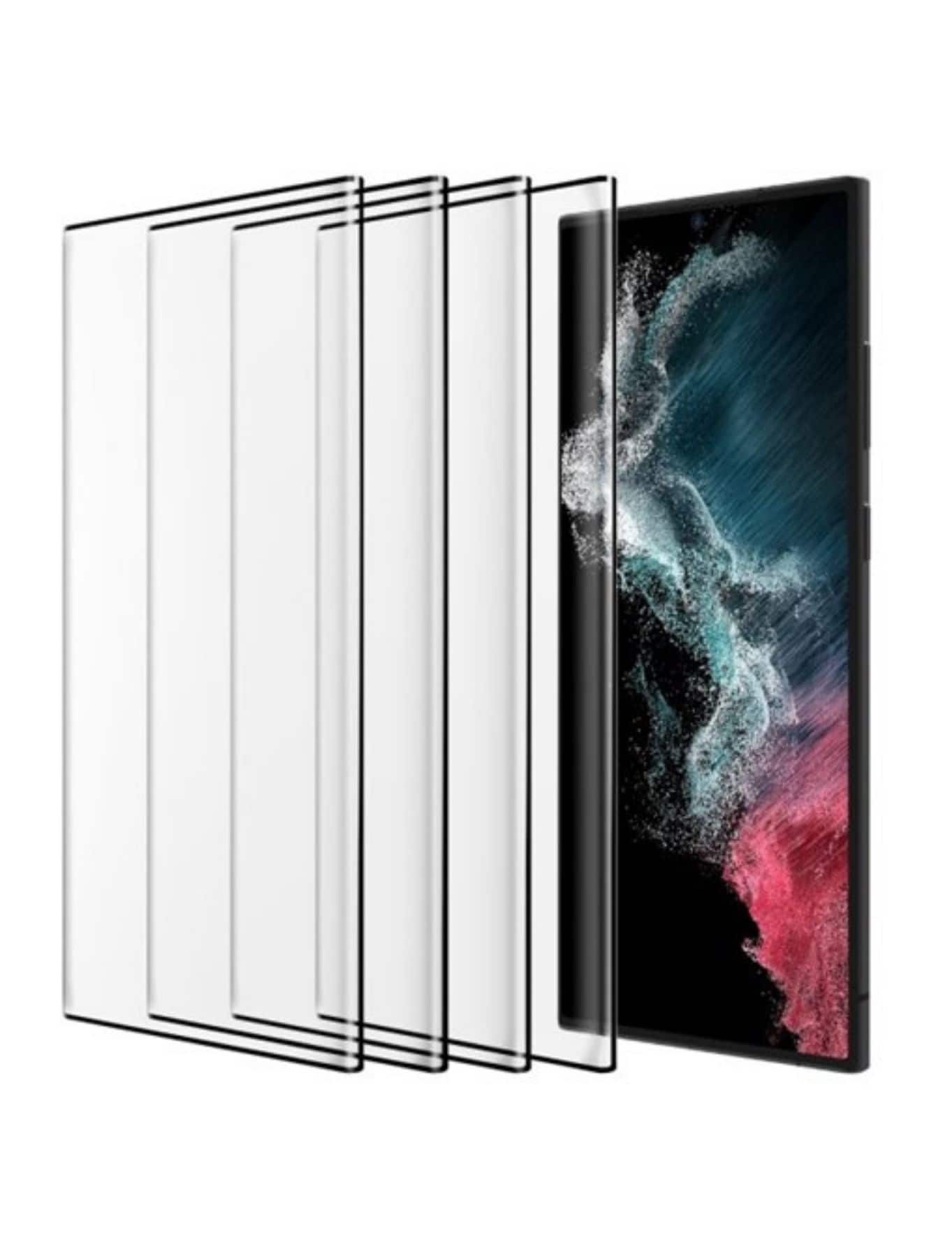 Fully Transparent Tempered Glass Mica For Galaxy S23 Ultra (4 Pieces ...