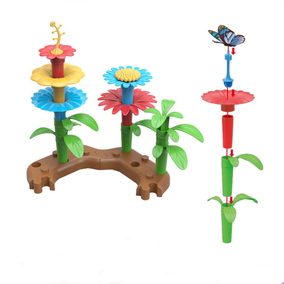 Diy Montessori Flower Arrangement Toy, Creative Insertion Puzzle For ...