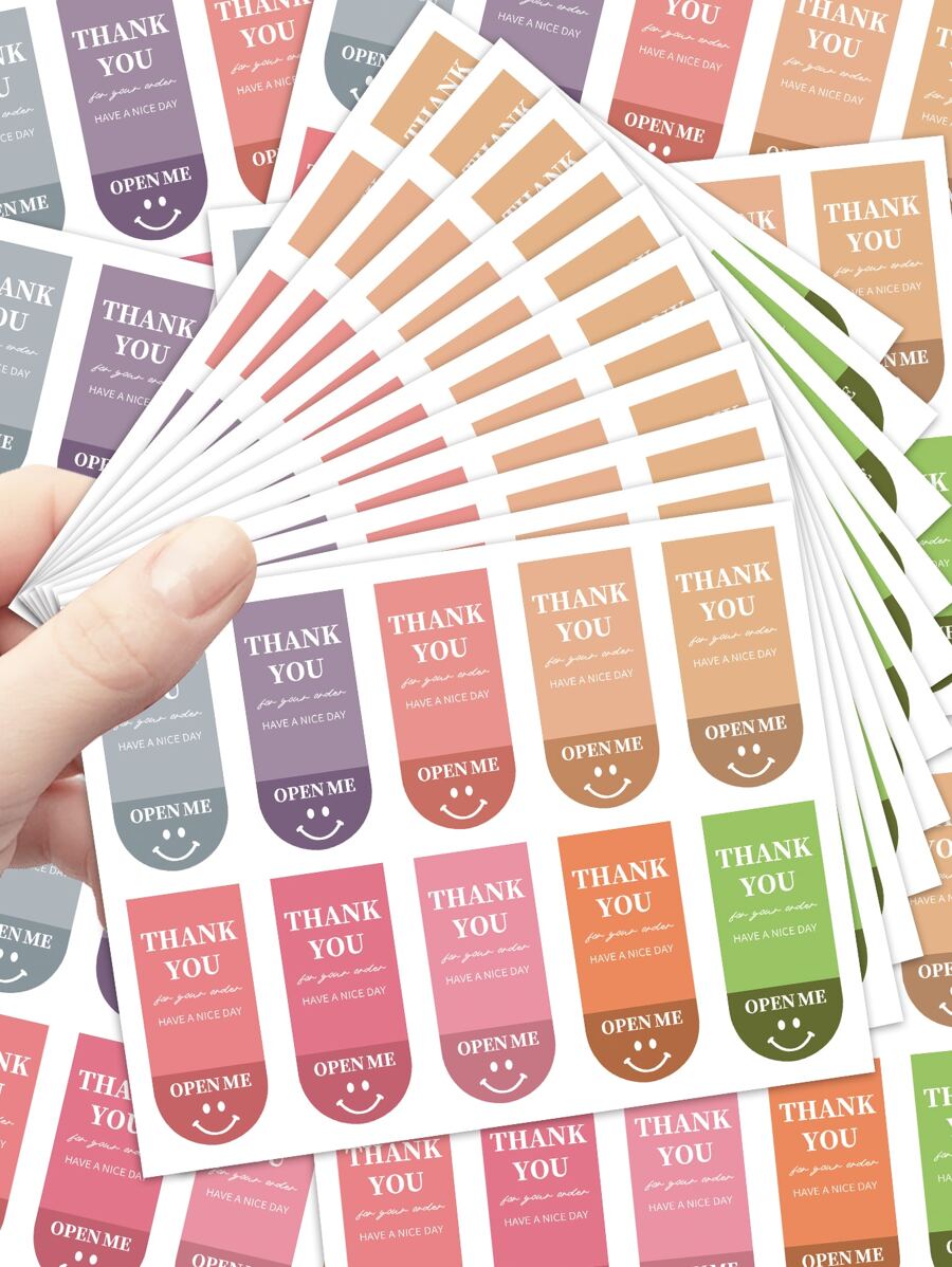 100pcs Cute Thank You Stickers Labels For Gift Box Package Baking ...