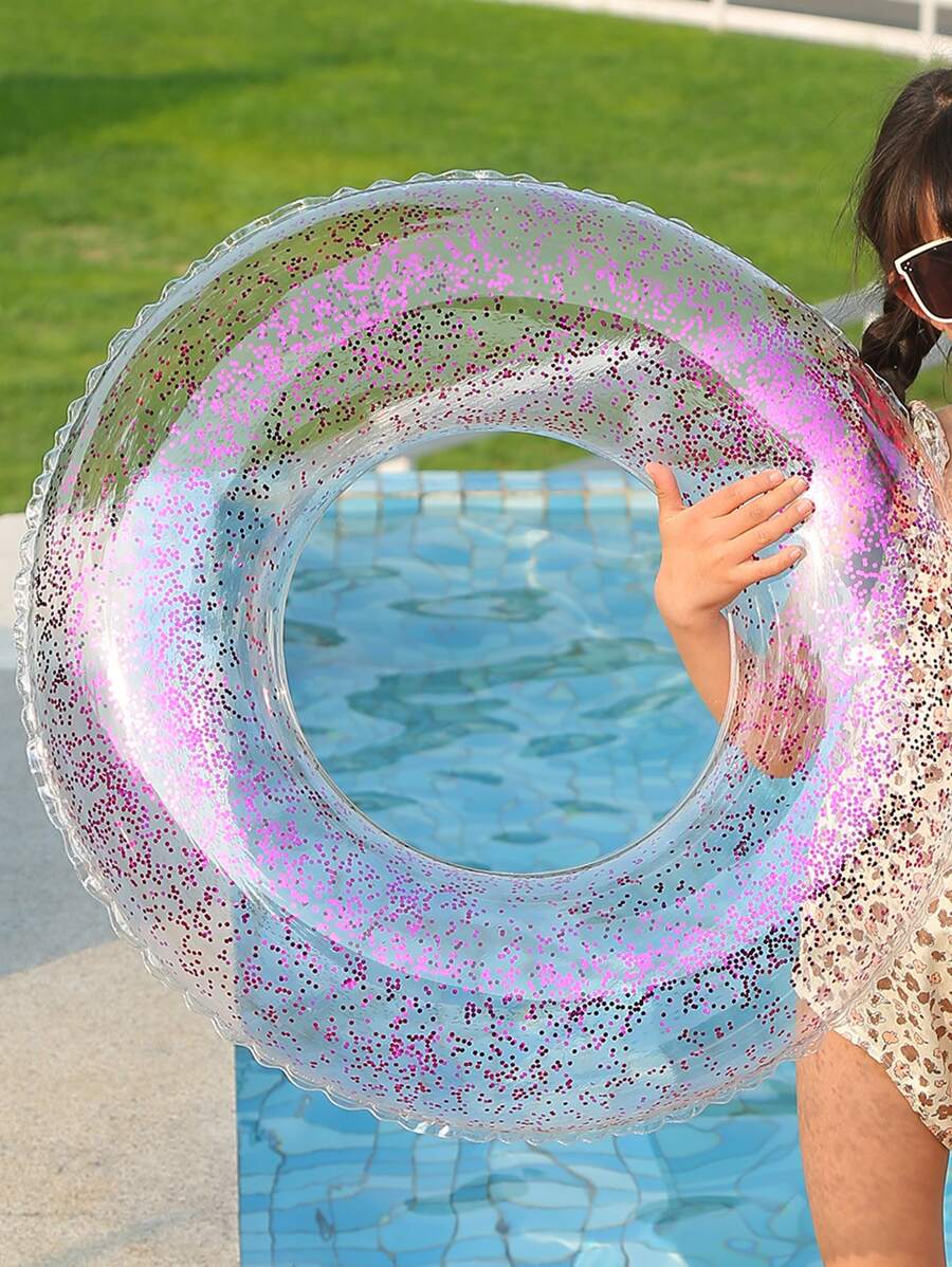 Clear Glitter Swim Ring, Thick Inflatable Floating Ring For Outdoor ...
