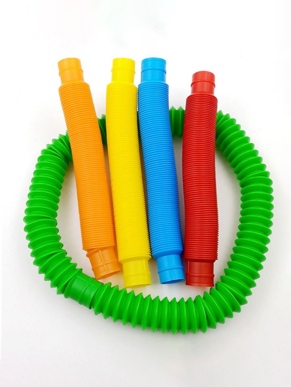 1set 8pcs 8-color Stress Relief Stretch Tubes Diy Sensory Colorful Pull ...