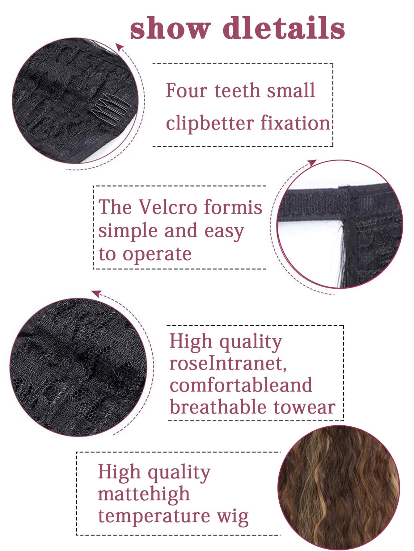 22inch Corn Hair Texture Synthetic Curly Long Wavy Ponytail With ...