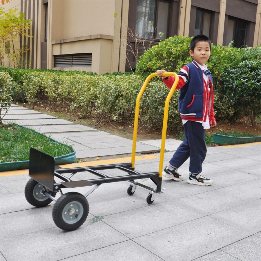 Hand Truck Dual Purpose 2 Wheel Dolly Cart and 4 Wheel Push Cart with ...