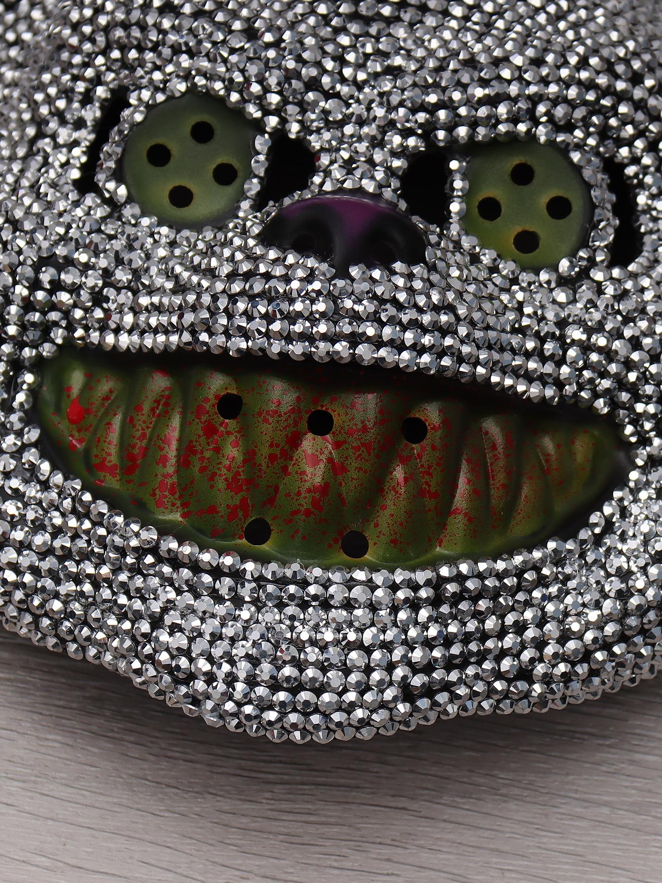 1pc Plastic Rhinestone Decor Mask Of Bloody Rabbit For Makeup ...