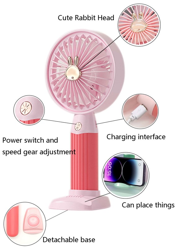 Mobile phone holder small electric fan gift mini fan outdoor handheld ...