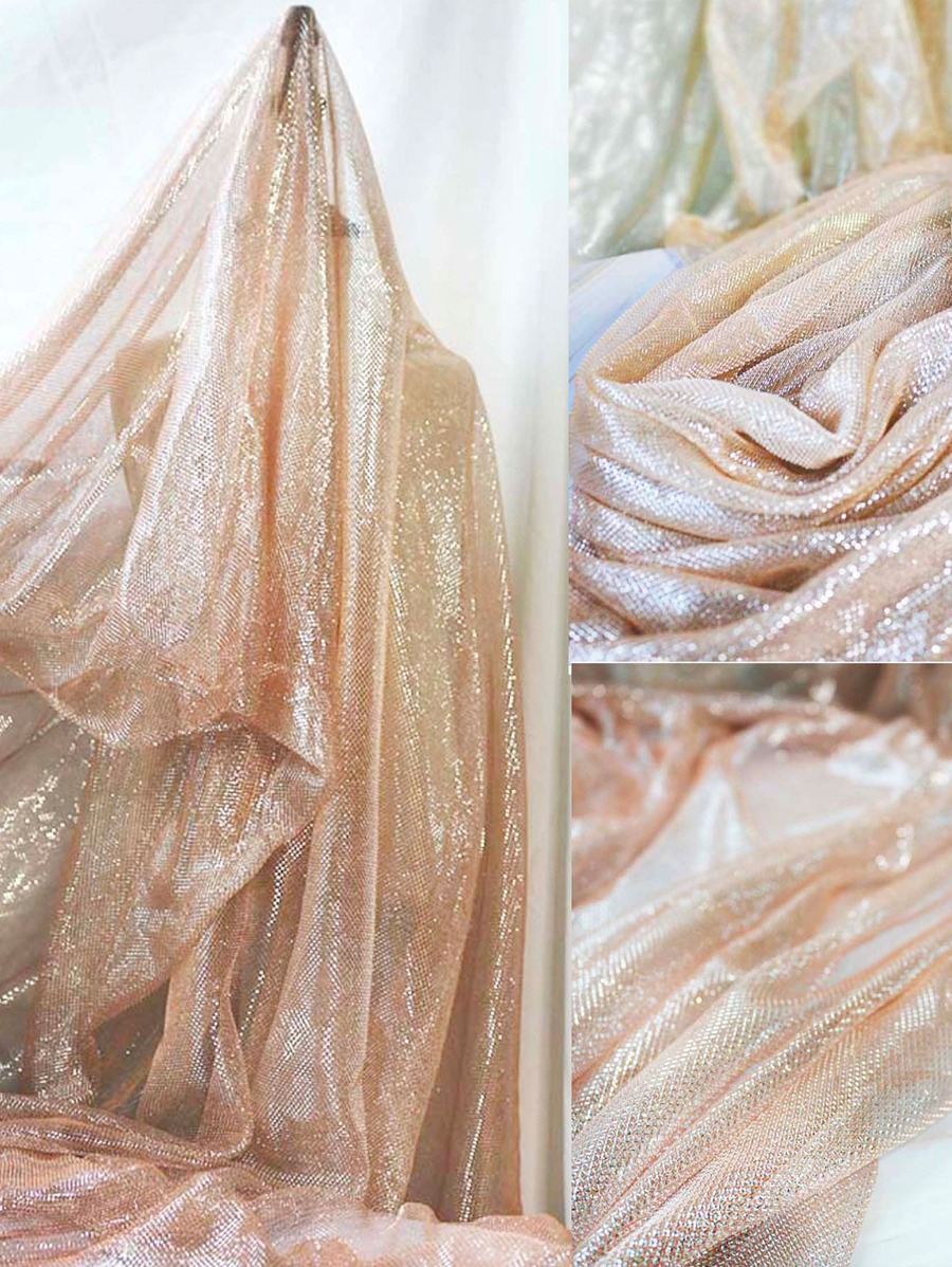 1pc Gradient Two-color Mesh Fabric, Laser Texture See-through Fabric ...