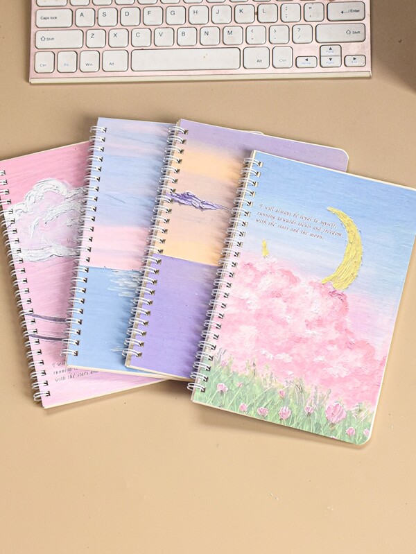 1pc Random Landscape Pattern Spiral Notebook | SHEIN USA
