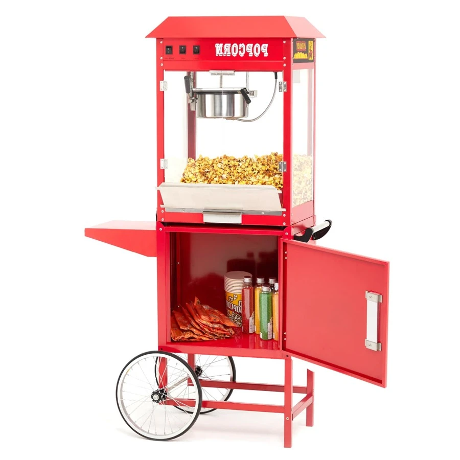 Popcorn Maker Professional Cart Retro with 8 Oz Kettle, Vintage Movie ...