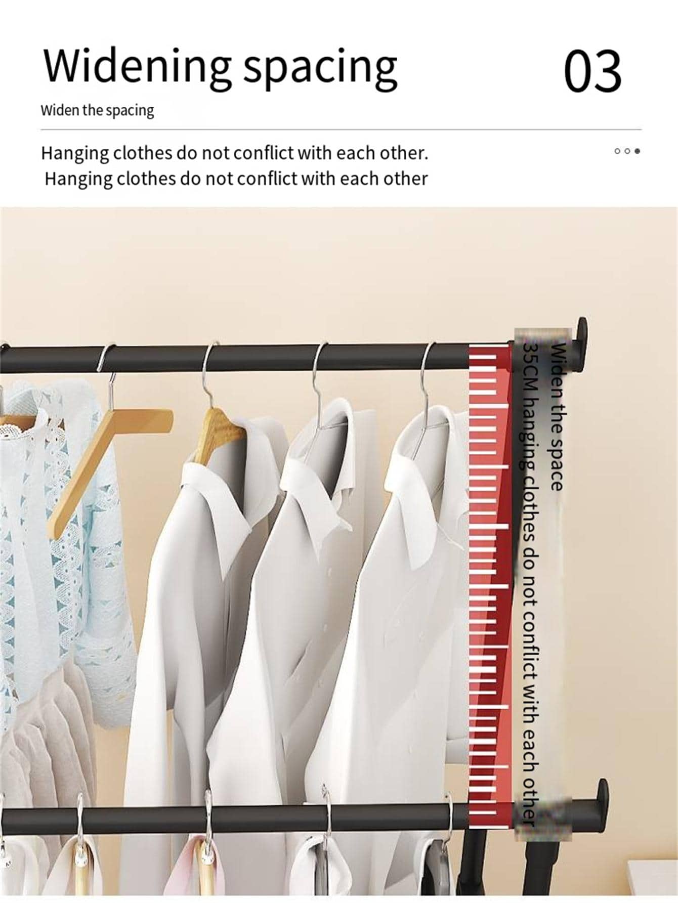 1pc Modern & Simple Double Pole Reinforced Floor Standing Movable ...