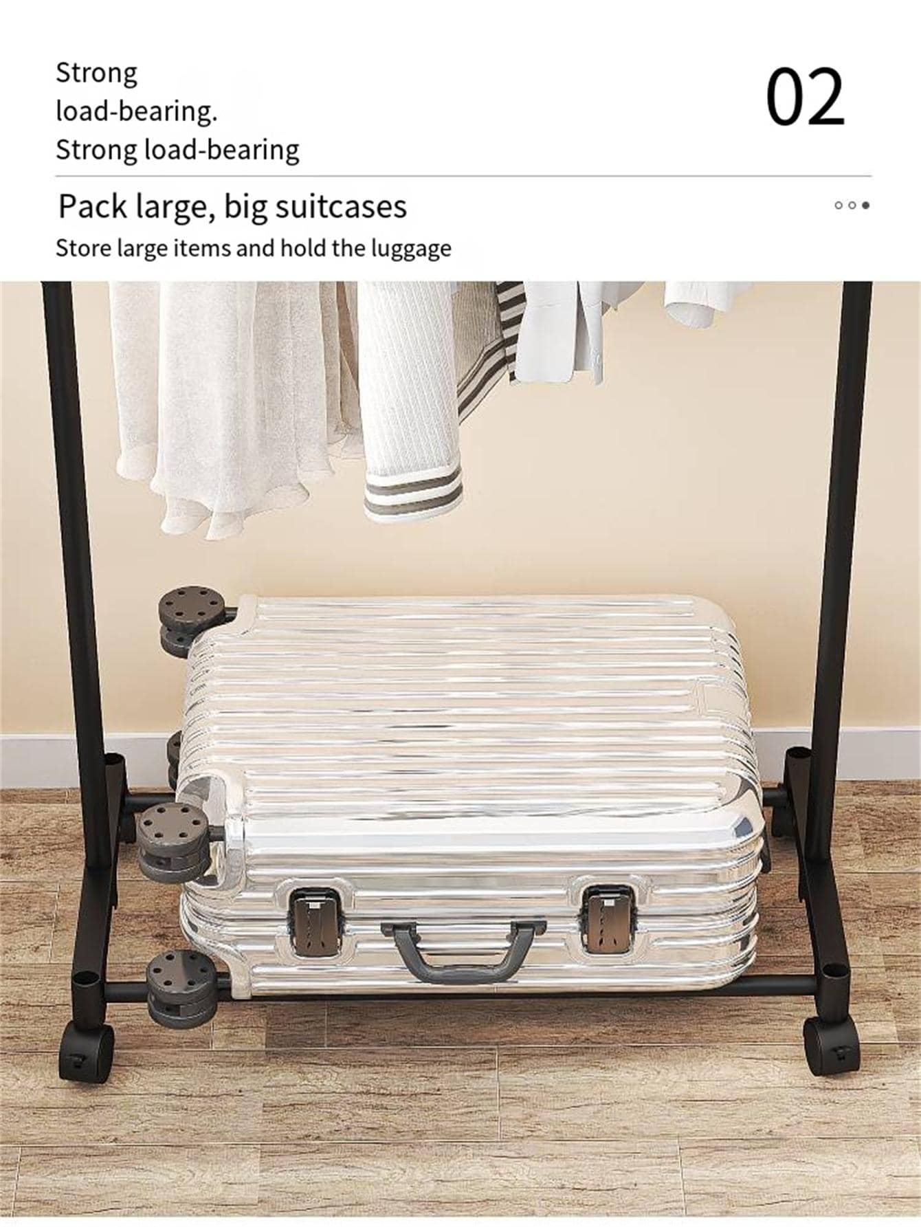 1pc Modern & Simple Double Pole Reinforced Floor Standing Movable ...