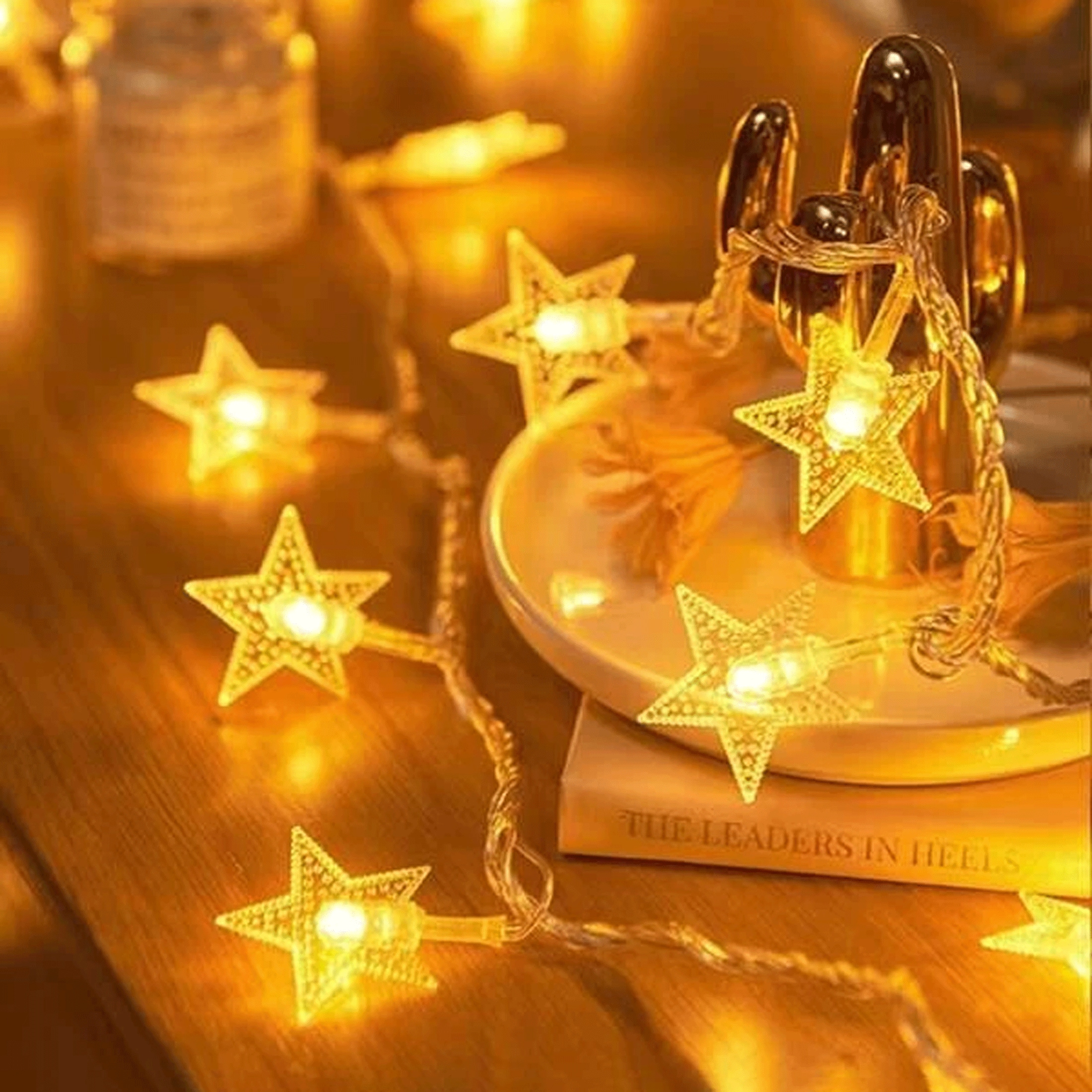 1 String Star Shaped Led Battery Powered Light String With Pentagram ...